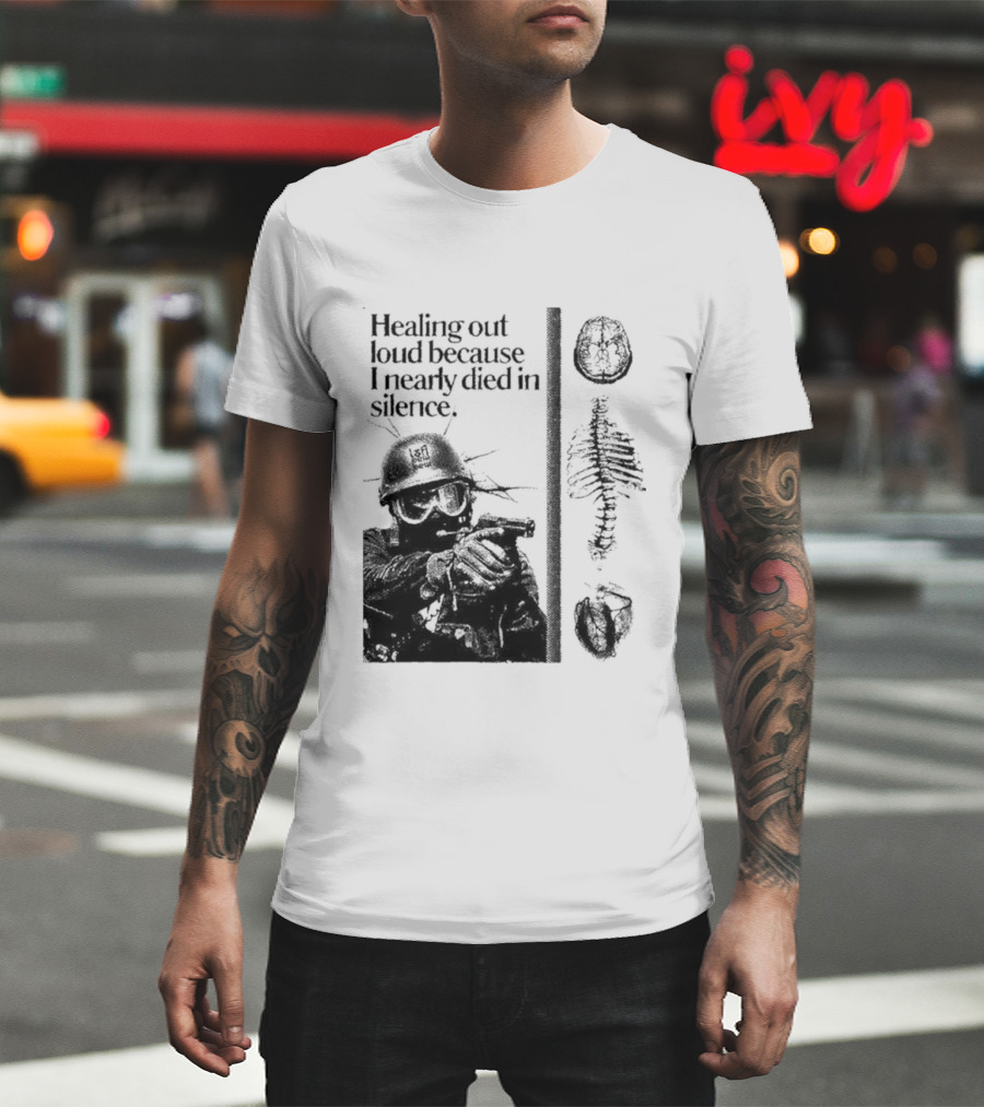 Healing Out Loud Soldier Brain Anatomy Urban Silence T-Shirt