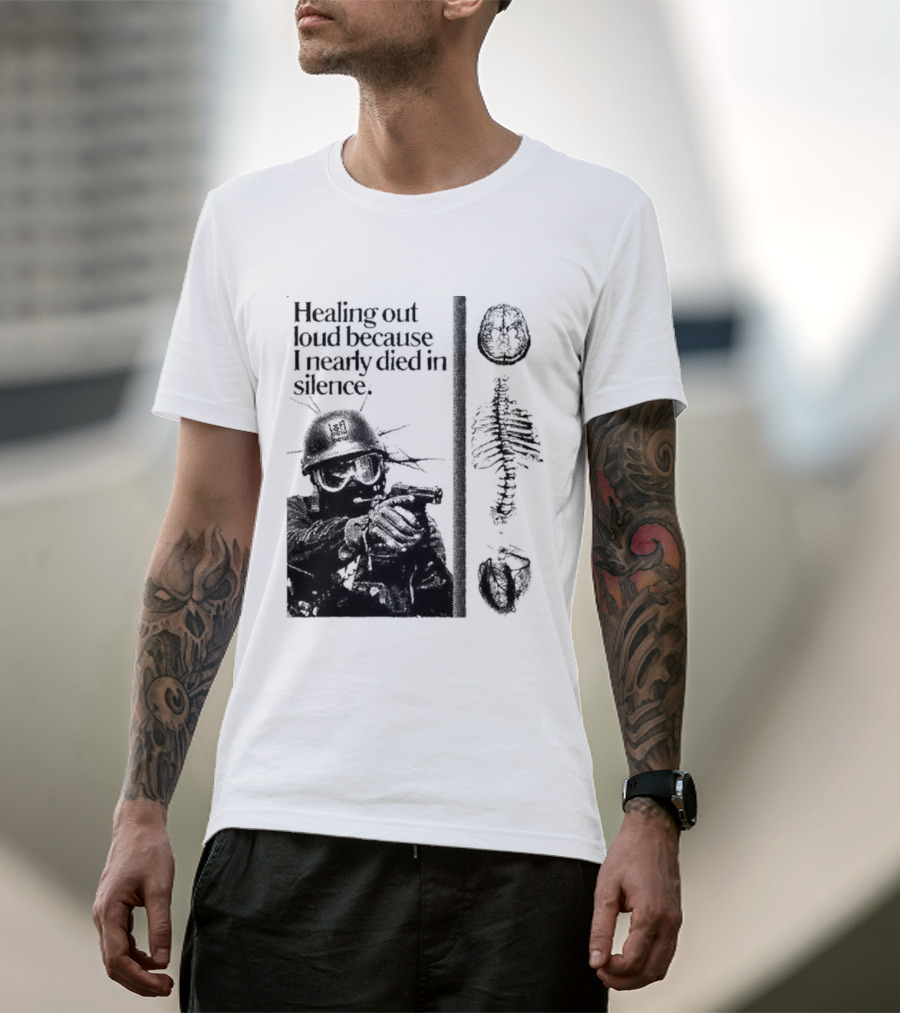 Healing Out Loud Soldier Brain Anatomy Urban Silence T-Shirt