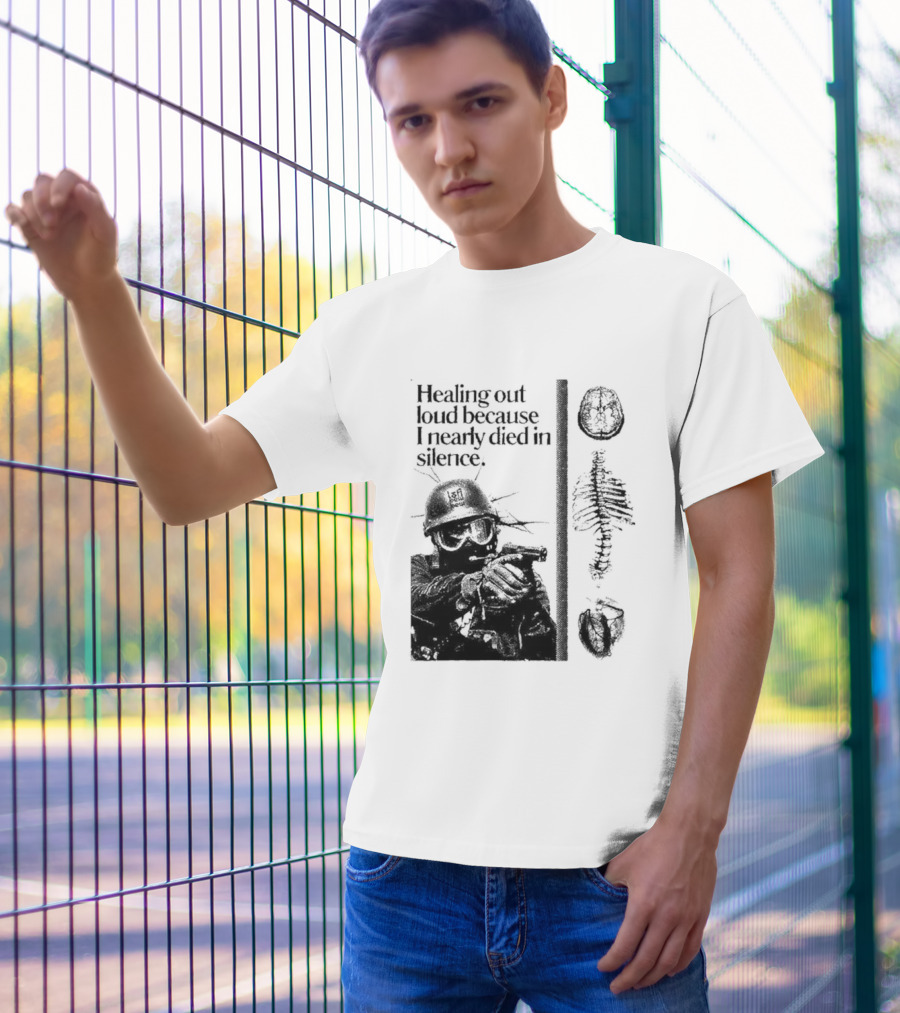 Healing Out Loud Soldier Brain Anatomy Urban Silence T-Shirt