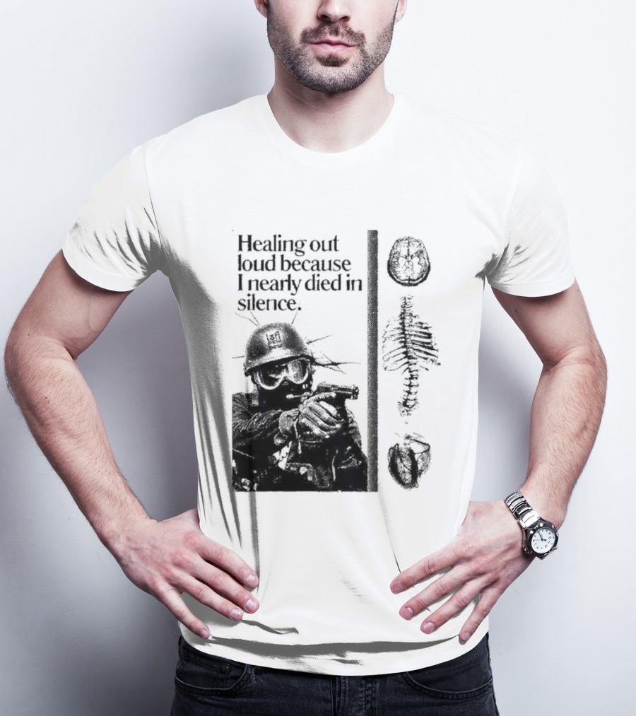 Healing Out Loud Soldier Brain Anatomy Urban Silence T-Shirt