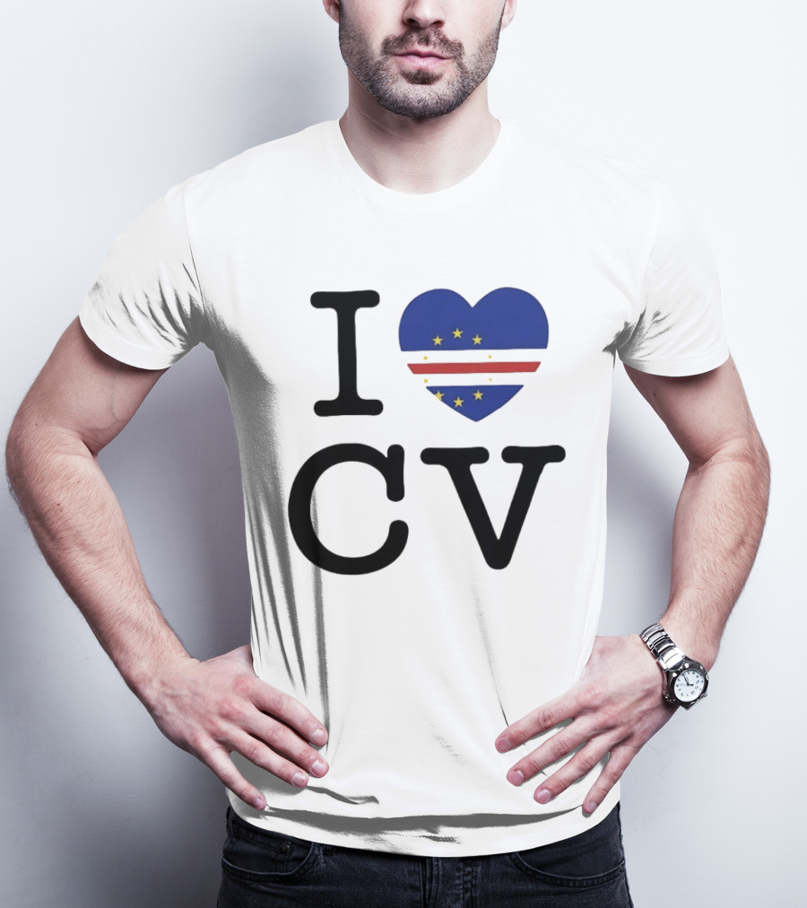 I Love Cape Verde Heart CV Flag T-Shirt