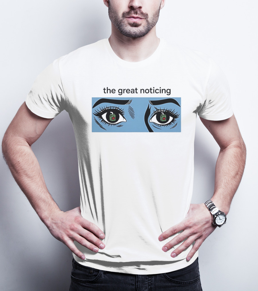 The Great Noticing Ice Blue Eyes With Apple Detail T-Shirt
