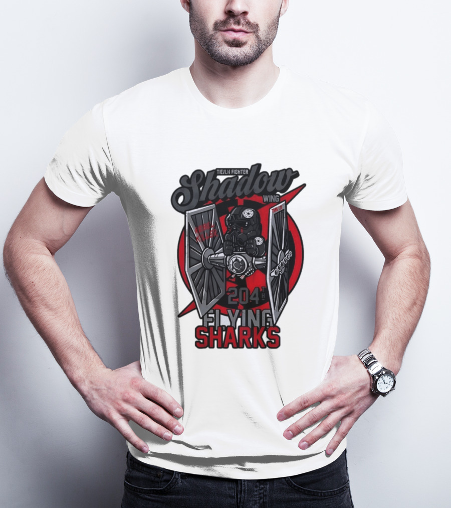 TIE Fighter Pilot Shadow Wing 204th Flying Sharks Rebel Killer Star Wars T-Shirt