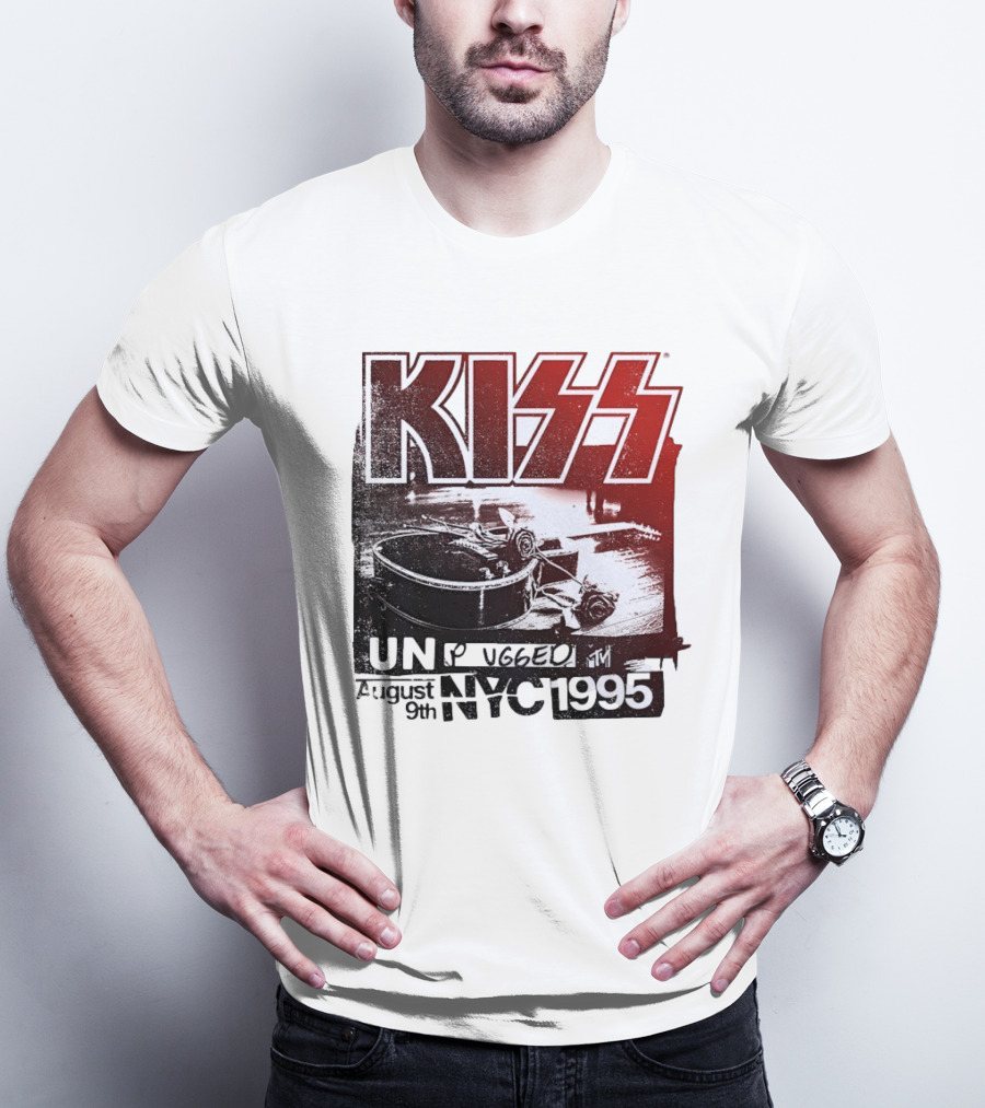 KISS Unplugged MTV August 9th 1995 NYC Guitar Roses T-Shirt