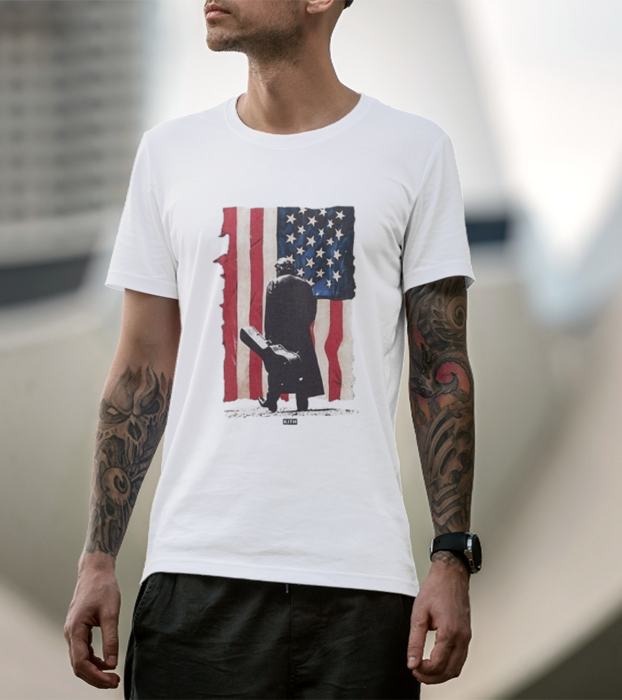 Kith Records Johnny Cash American Flag Iconic USA Collab T-Shirt