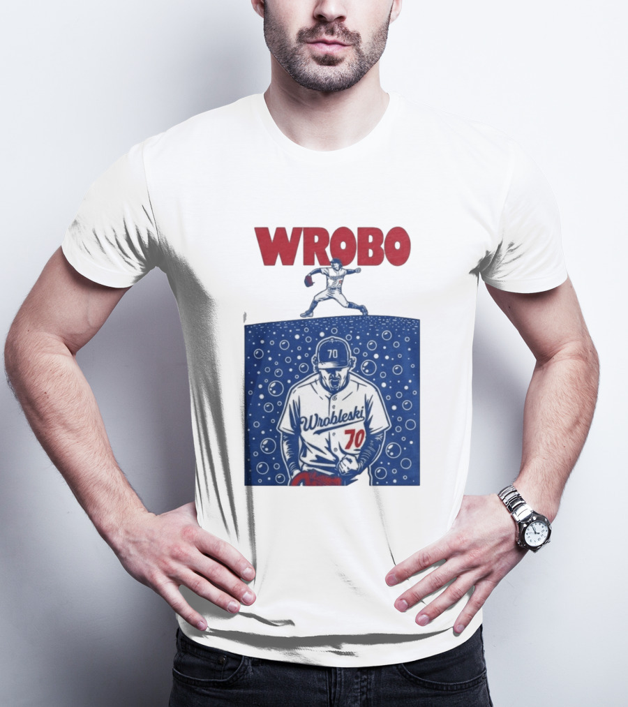 Wrobo Wrobleski 70 Baseball Pitcher Bubble T-Shirt