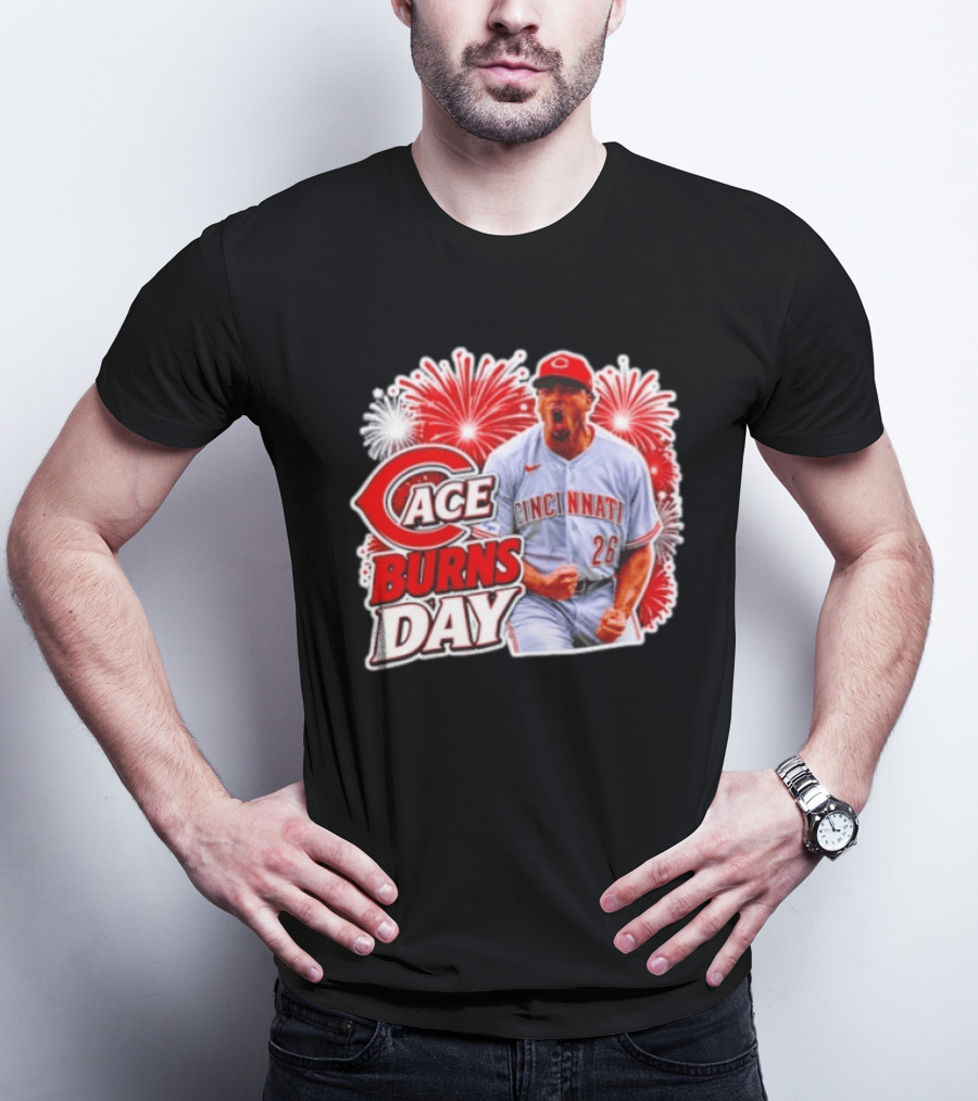 Ace Burns Day Cincinnati Reds 26 MLB Baseball Fireworks Celebration T-Shirt