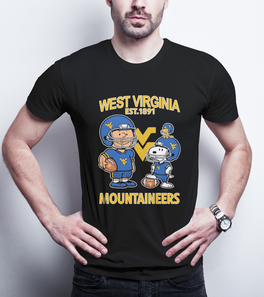 West Virginia Mountaineers Est 1891 Peanuts Charlie Brown Snoopy NCAA T-Shirt