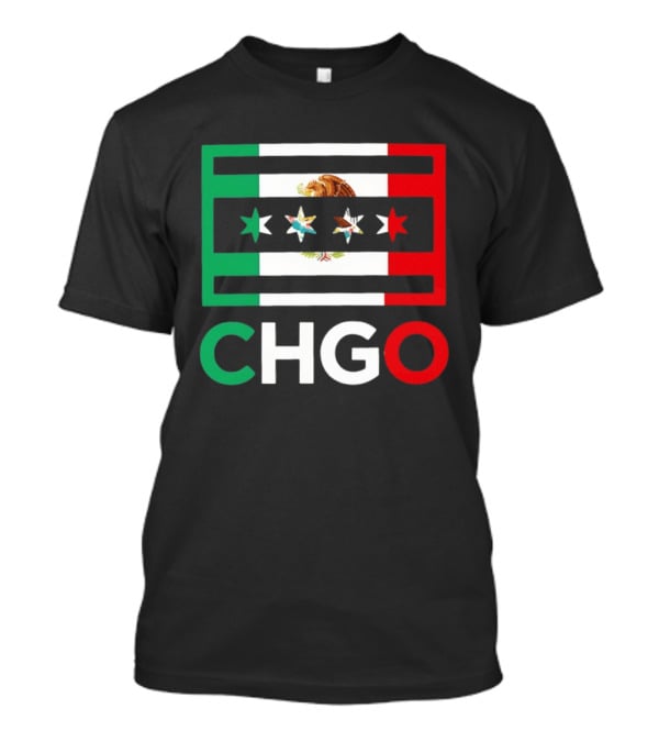 CHGO Mexico Flag Colors With Eagle And Stars T-Shirt