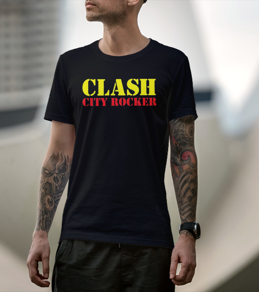 CLASH CITY ROCKER Vibrant Yellow And Red T-Shirt