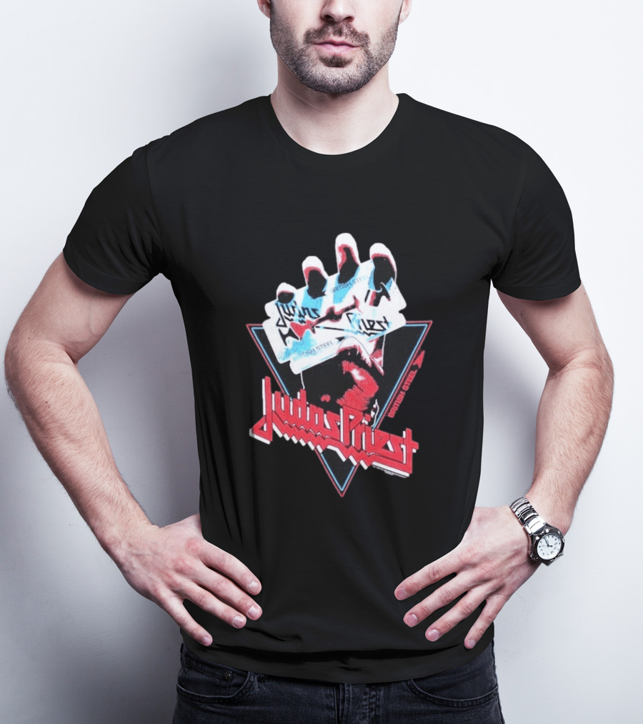 Judas Priest British Steel Hand Triangle Classic Rock T-Shirt