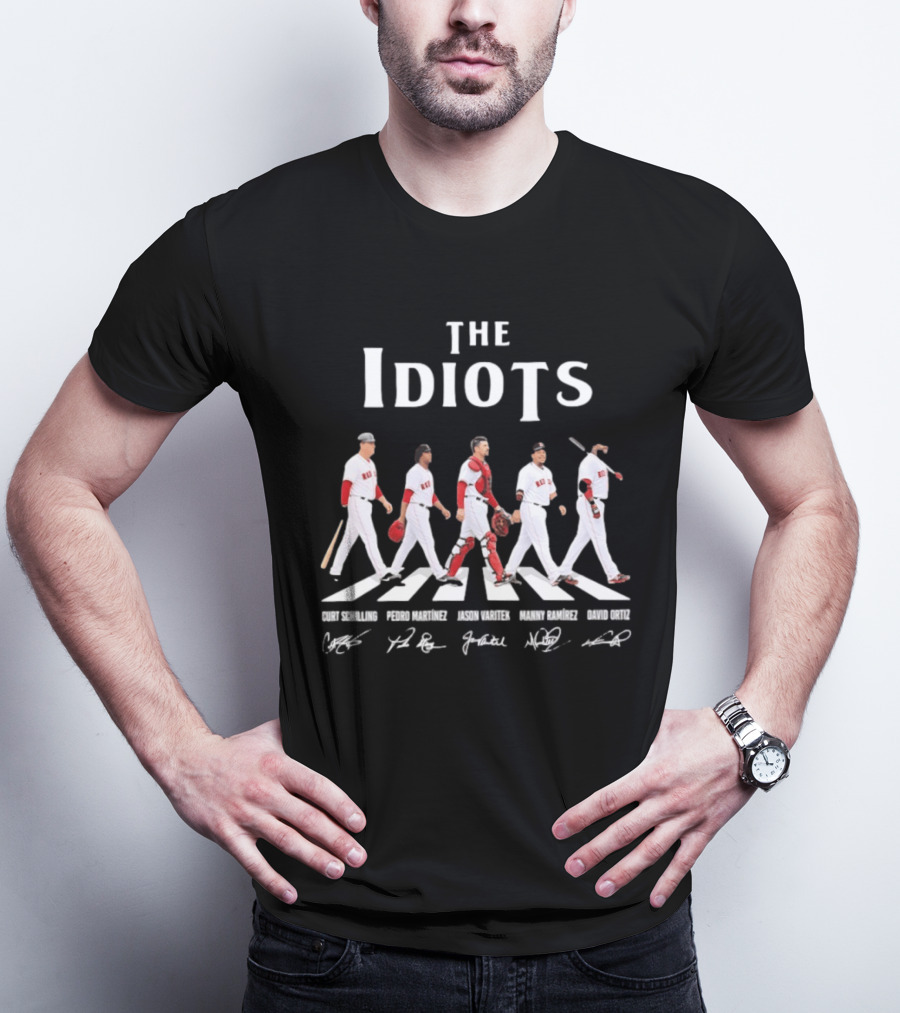 The Idiots Curt Schilling Pedro Martinez Jason Varitek Manny Ramirez David Ortiz Boston Red Sox Abbey Road Signatures T-Shirt