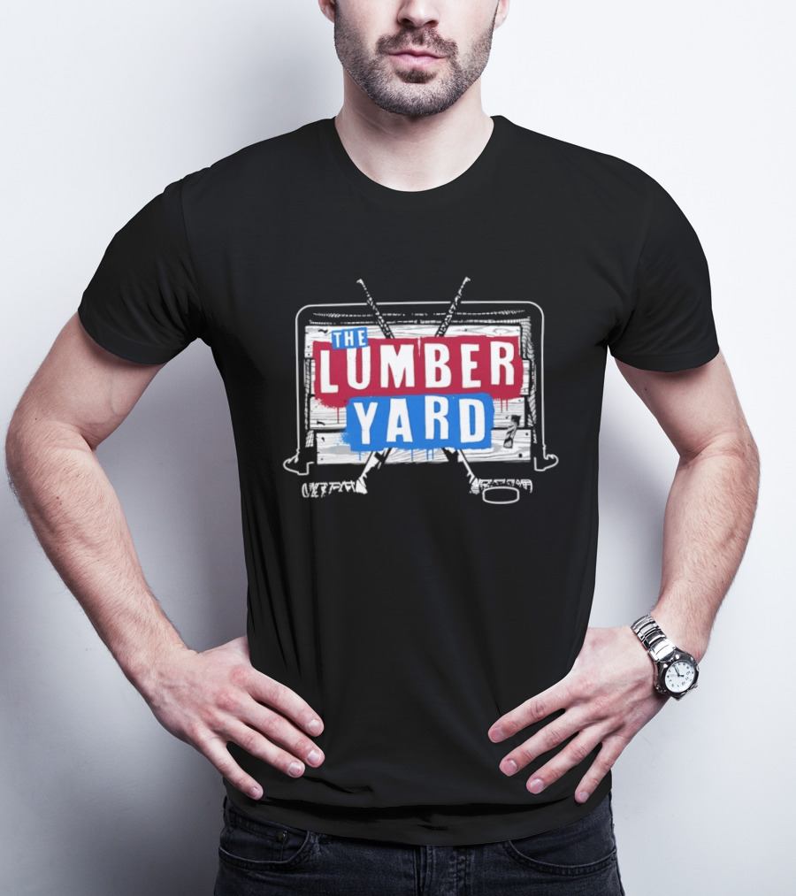 The Lumber Yard DNVR Hockey Sports Logo Hockey Rink Sticks T-Shirt