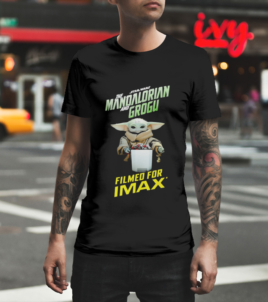 The Mandalorian And Grogu Filmed For IMAX Bucket Scene T-Shirt