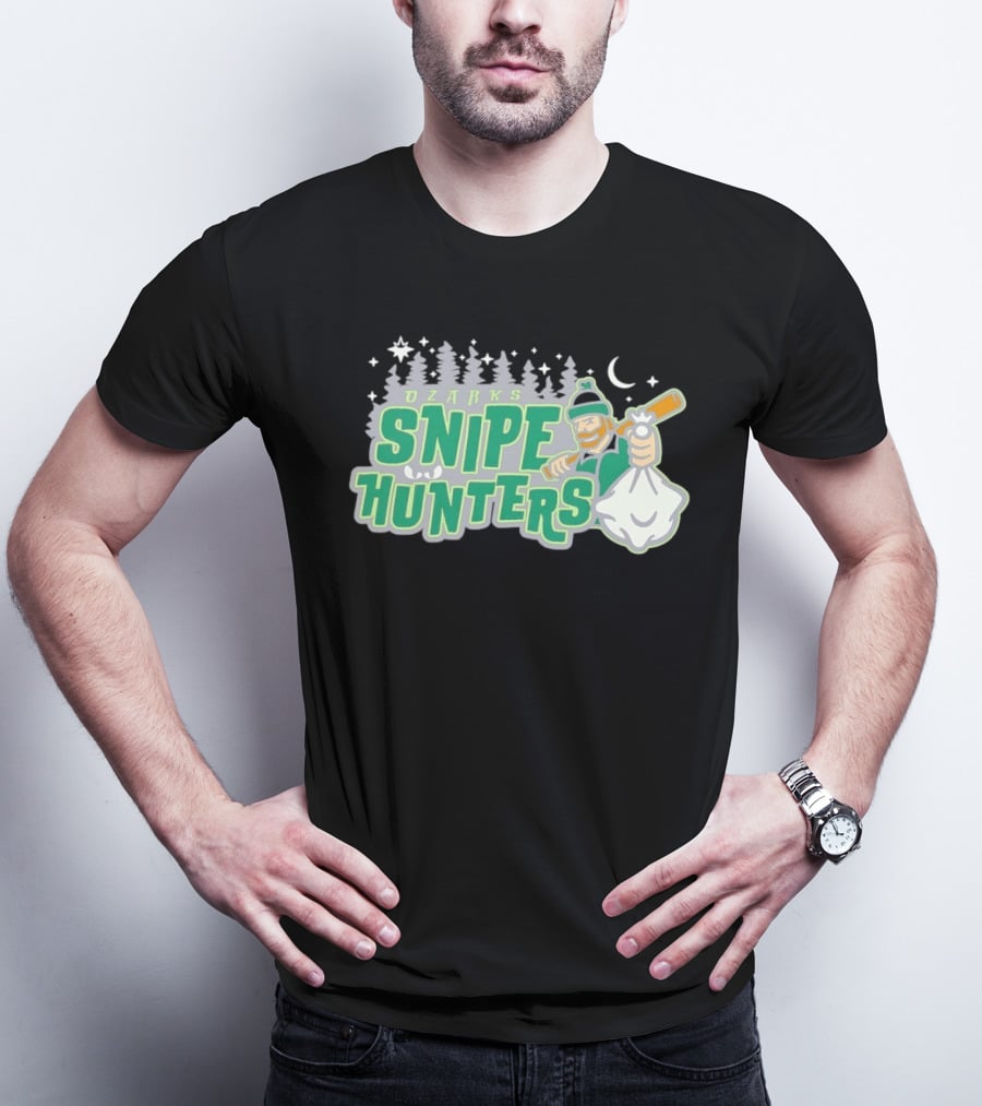 Ozarks Snipe Hunters Forest Adventure Moon And Snowflakes T-Shirt