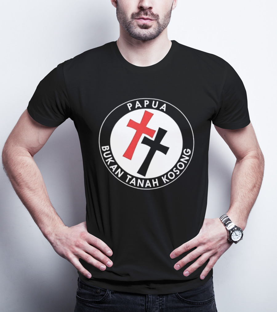 Papua Bukan Tanah Kosong Jaga Tanah Jaga Hutan Cross Symbol Two Sided T-Shirt