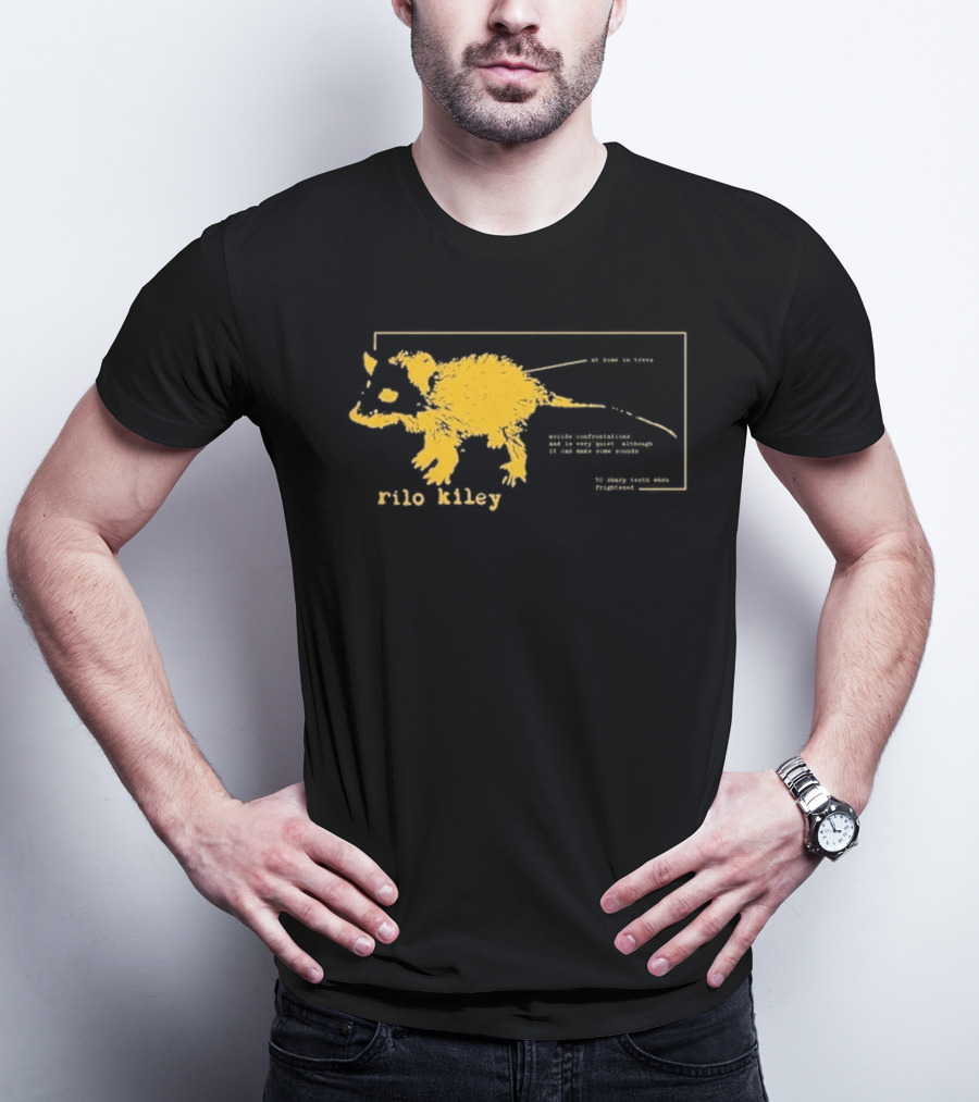 Rilo Kiley Possum Schematic Diagram With Bold Yellow Color T-Shirt