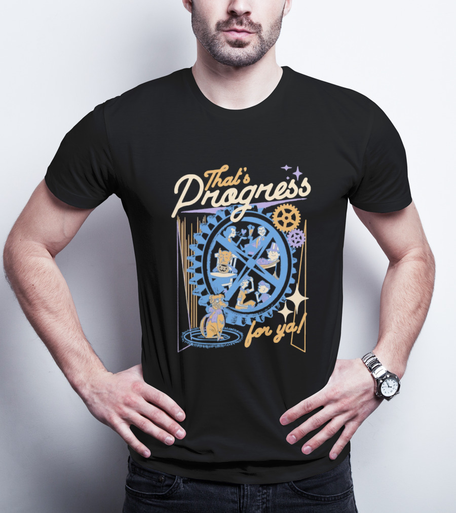 That's Progress For Ya Scenes Devil Dog Cogs And Characters T-Shirt