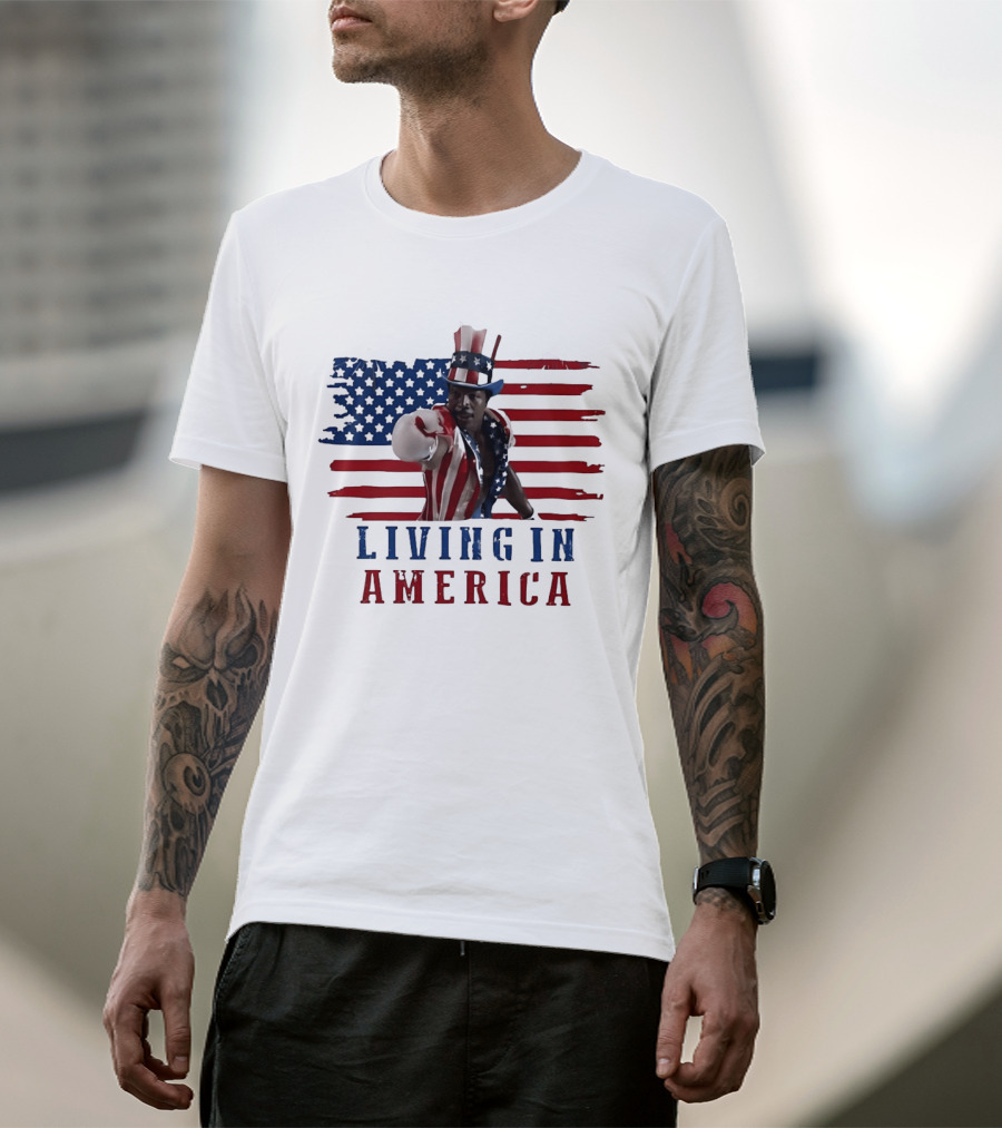 Apollo Creed Living In America Uncle Sam Flag Outfit T-Shirt