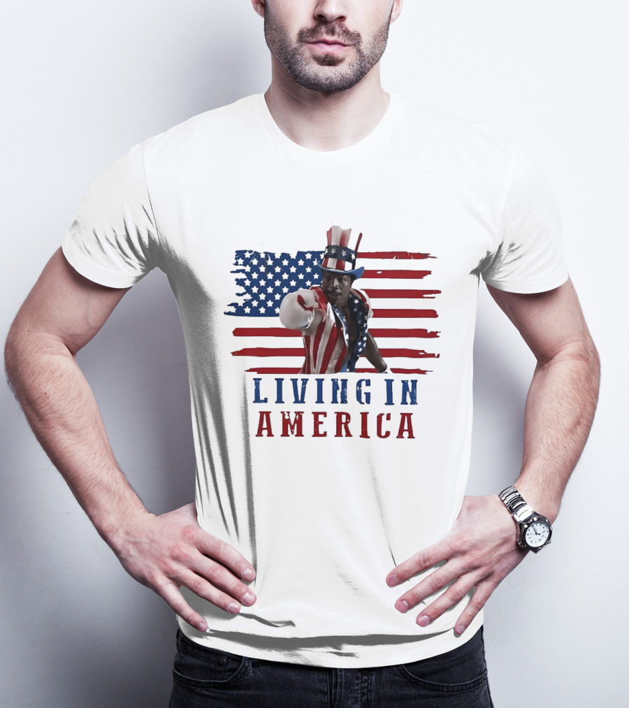 Apollo Creed Living In America Uncle Sam Flag Outfit T-Shirt