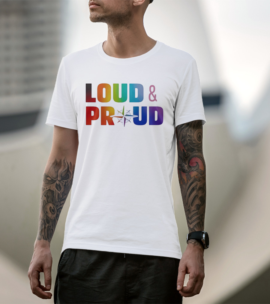 Loud And Proud Pride Rainbow Compass T-Shirt