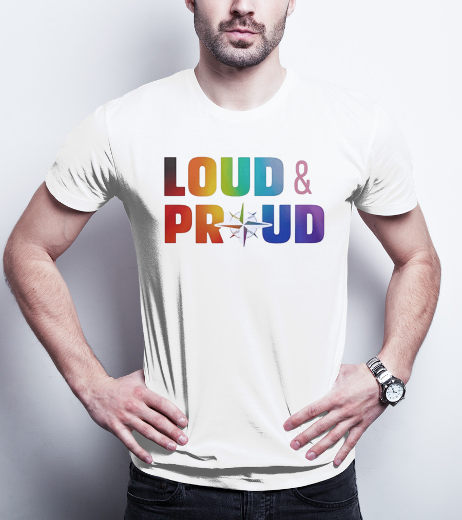 Loud And Proud Pride Rainbow Compass T-Shirt