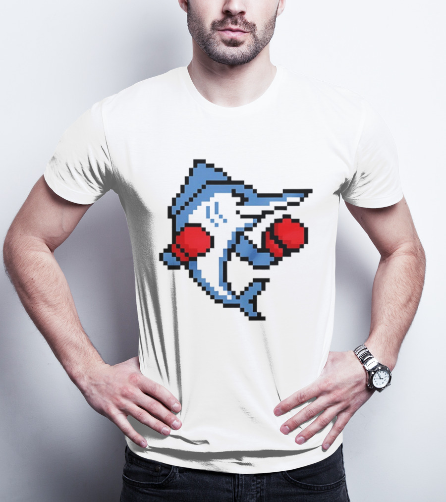 Miami Marlins 8 Bit Boxing Fish Pixel T-Shirt
