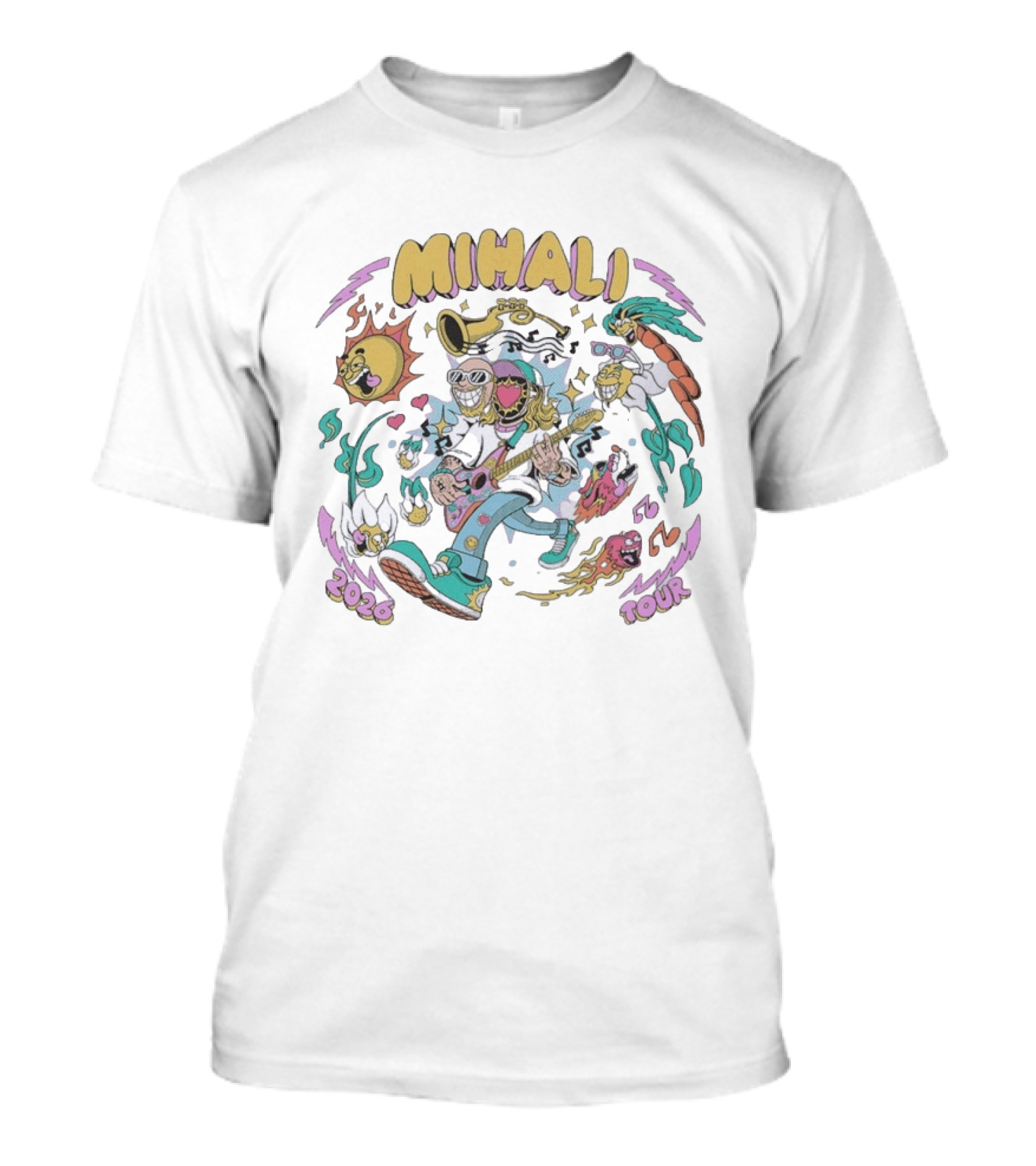 Mihali 2026 Tour Cartoon Jam Session Vibrant Psychedelic T-Shirt