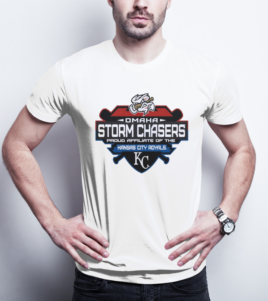 Omaha Storm Chasers Proud Affiliate Kansas City Royals KC Shield T-Shirt