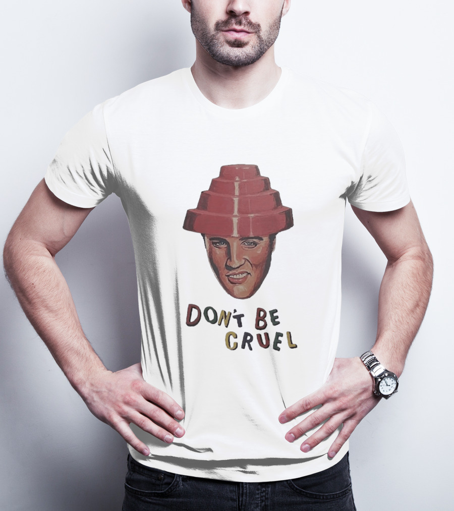 Elvis Presley Devo Hat Don't Be Cruel Pop Culture Icon Mashup T-Shirt