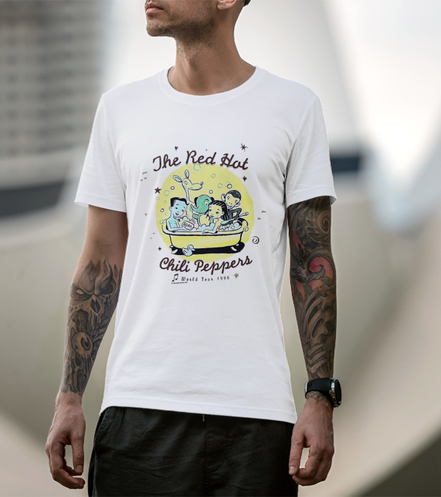 The Red Hot Chili Peppers World Tour 1990 Hot Tub Soap T-Shirt