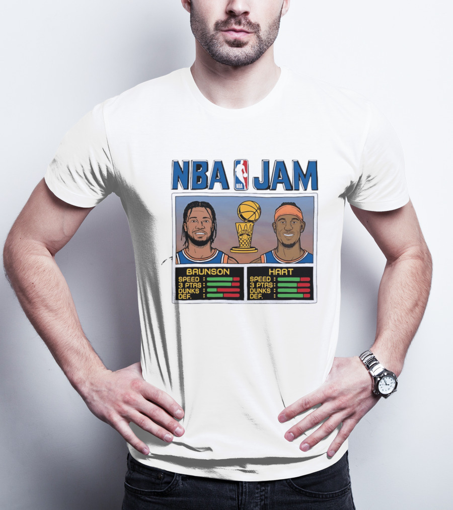 Jalen Brunson Josh Hart New York Knicks NBA Jam Stats T-Shirt