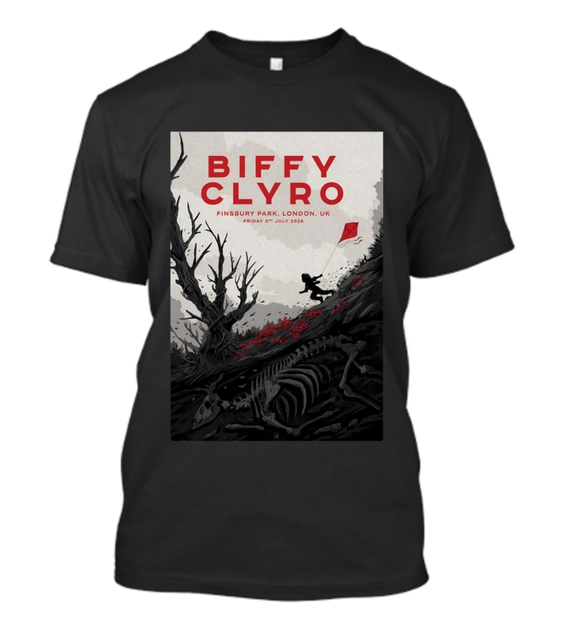 Biffy Clyro Finsbury Park London UK July 3 2026 Kite Skeleton T-Shirt