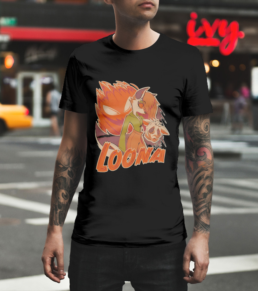 Helluva Boss Loona Hellhound Holding Mask T-Shirt