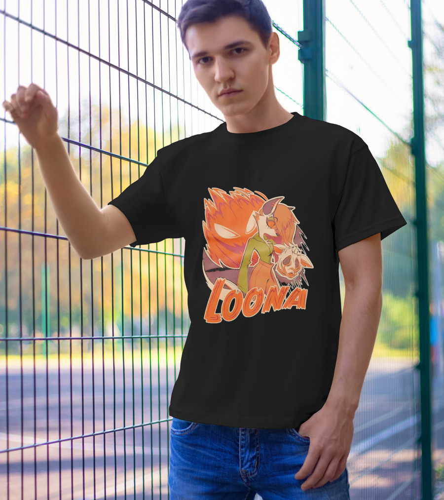 Helluva Boss Loona Hellhound Holding Mask T-Shirt