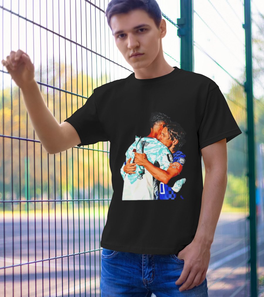 Modric Ronaldo Embrace Croatia Portugal Football Unity T-Shirt