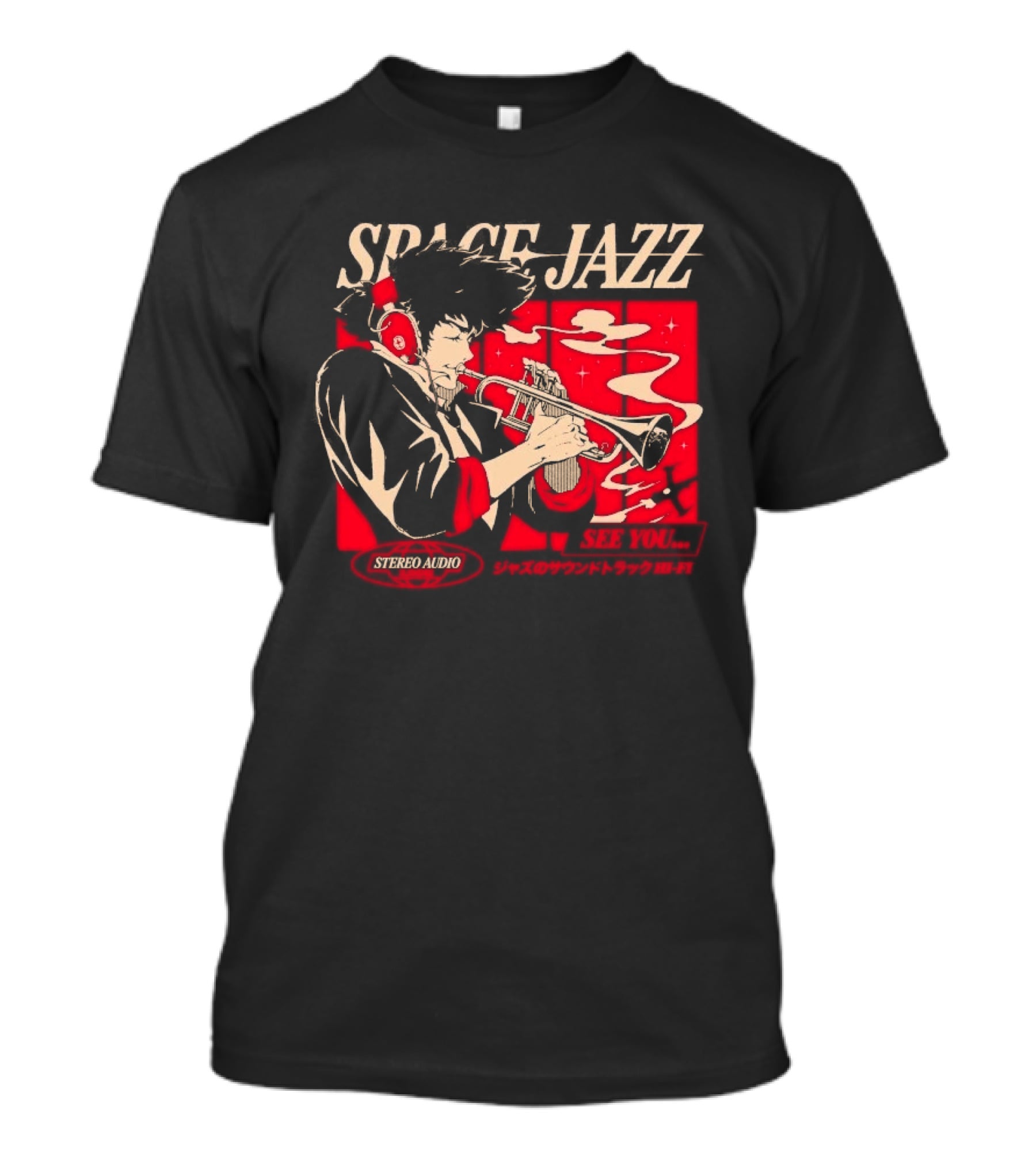 Space Jazz Spike Spiegel Stereo Audio See You T-Shirt