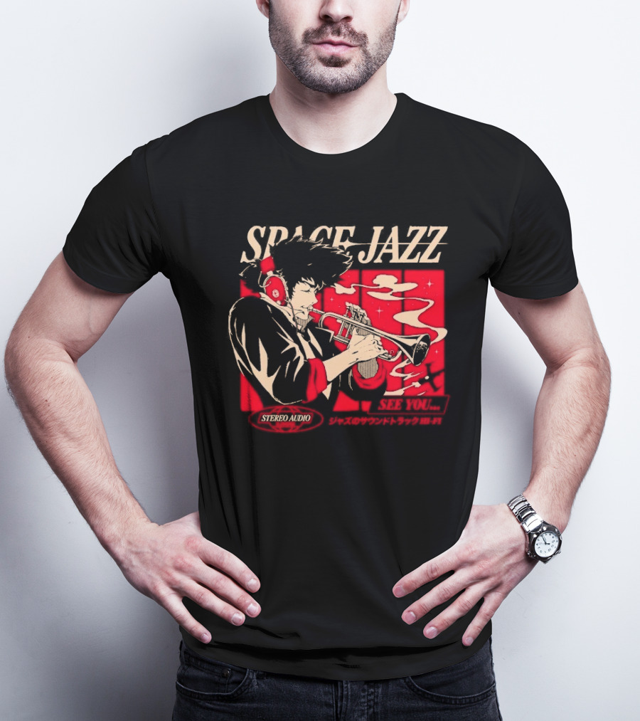 Space Jazz Spike Spiegel Stereo Audio See You T-Shirt