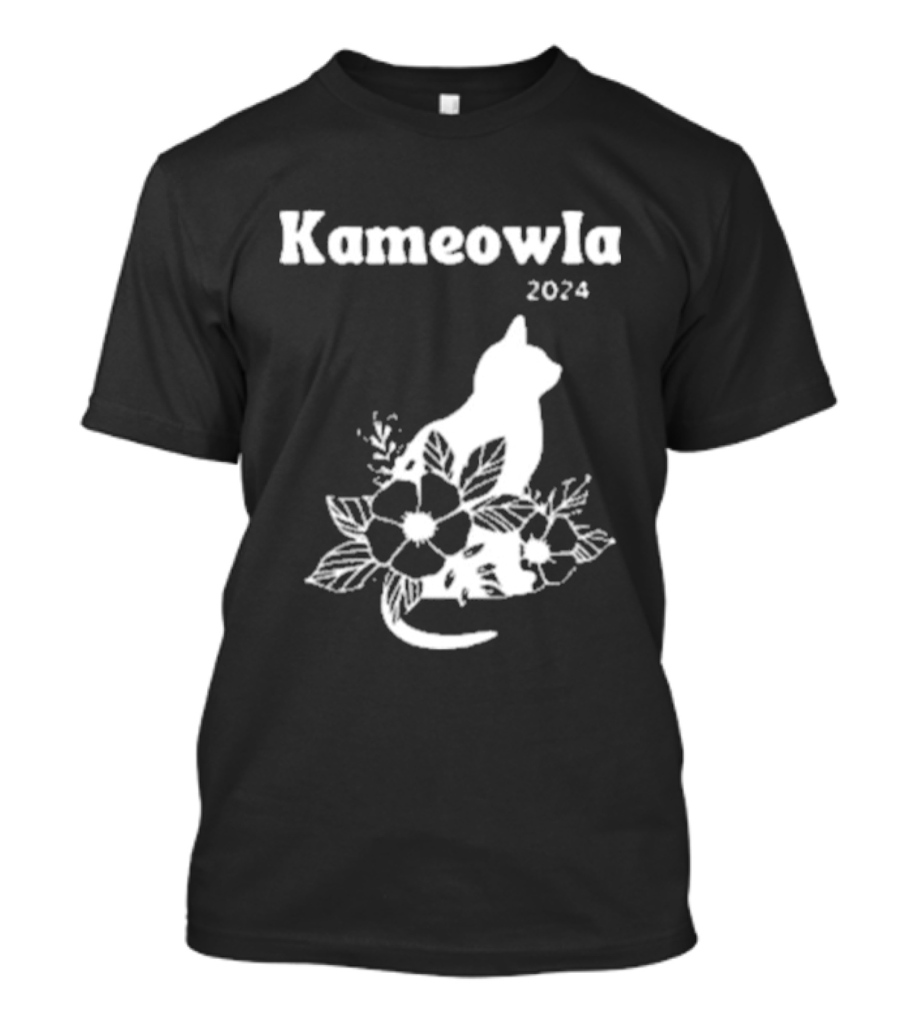 Kameowla 2024 Cat Floral Theme Kamala Cat Lady T-Shirt