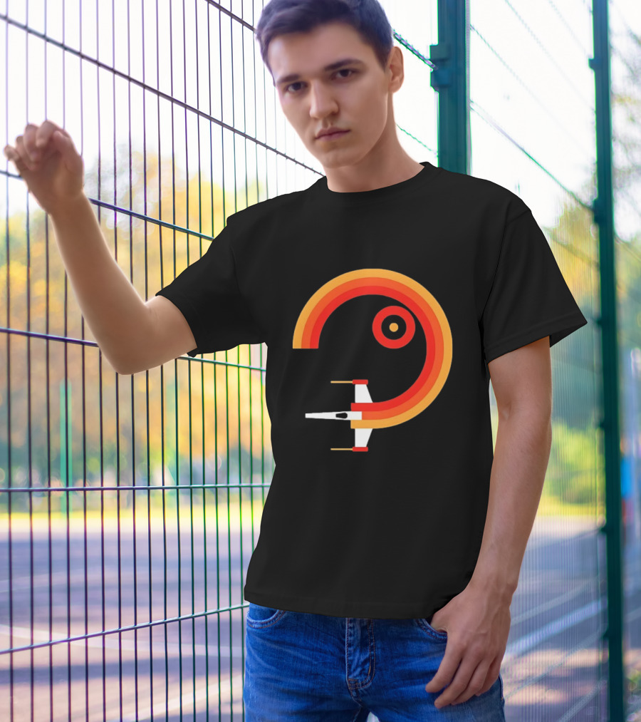 Star Wars X Wing Retro Sunset Circle T-Shirt