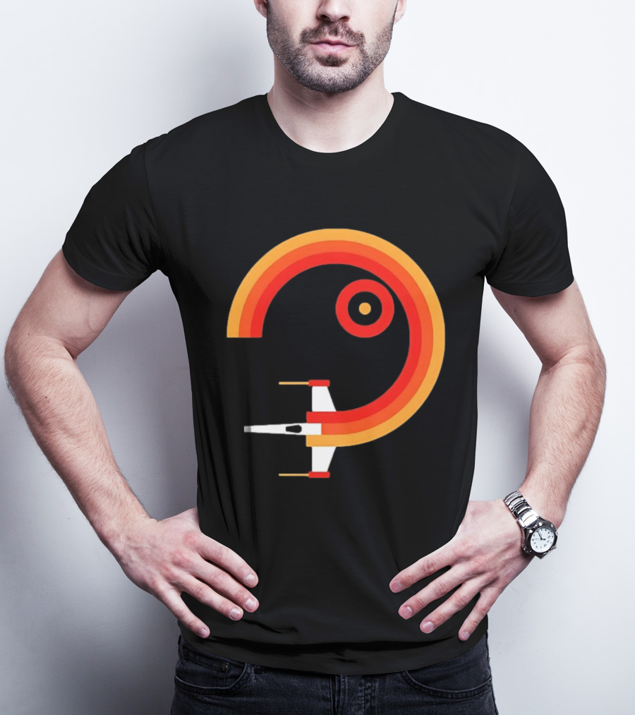 Star Wars X Wing Retro Sunset Circle T-Shirt