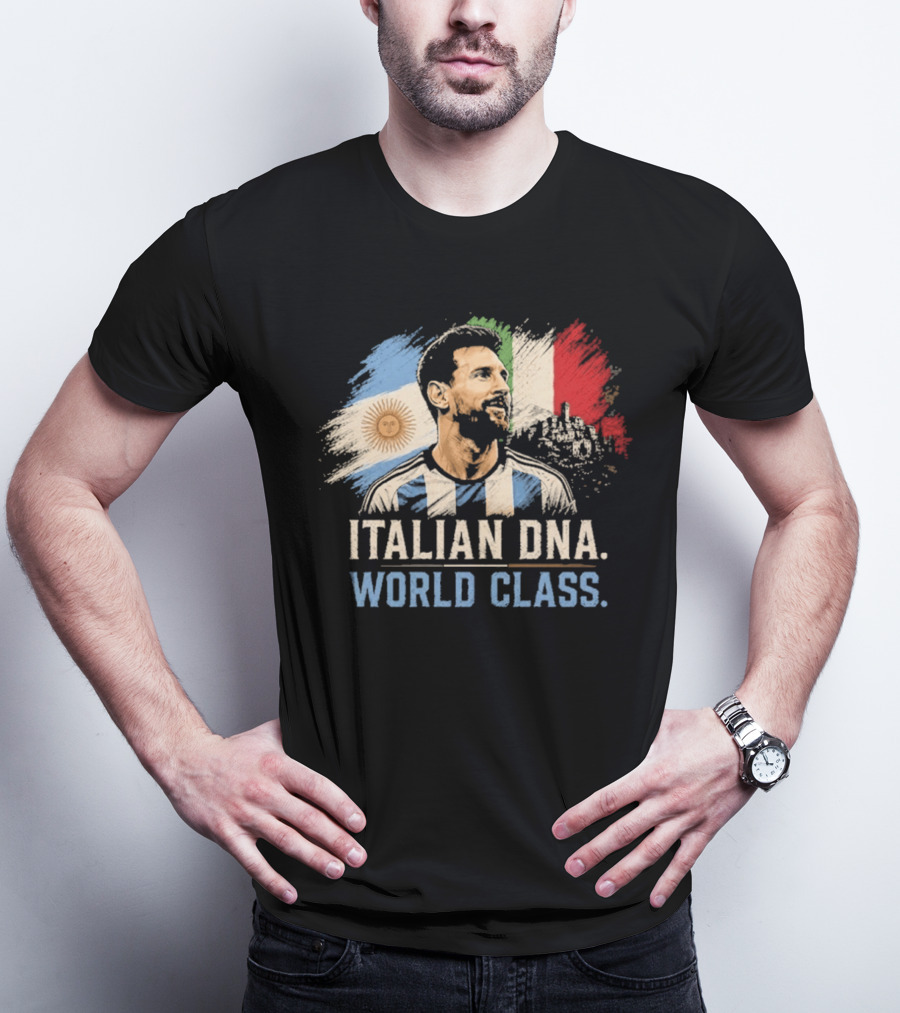 Italian DNA World Class Argentina Flag Soccer Player T-Shirt