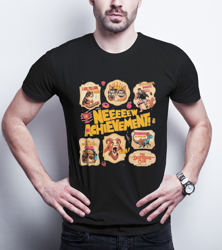 Neeeew Achievement Dungeon Crawler Carl Sticker Pack I Am Yelling Carl Viva La Revolucion Mongo Is Appalled Desperado Club T-Shirt