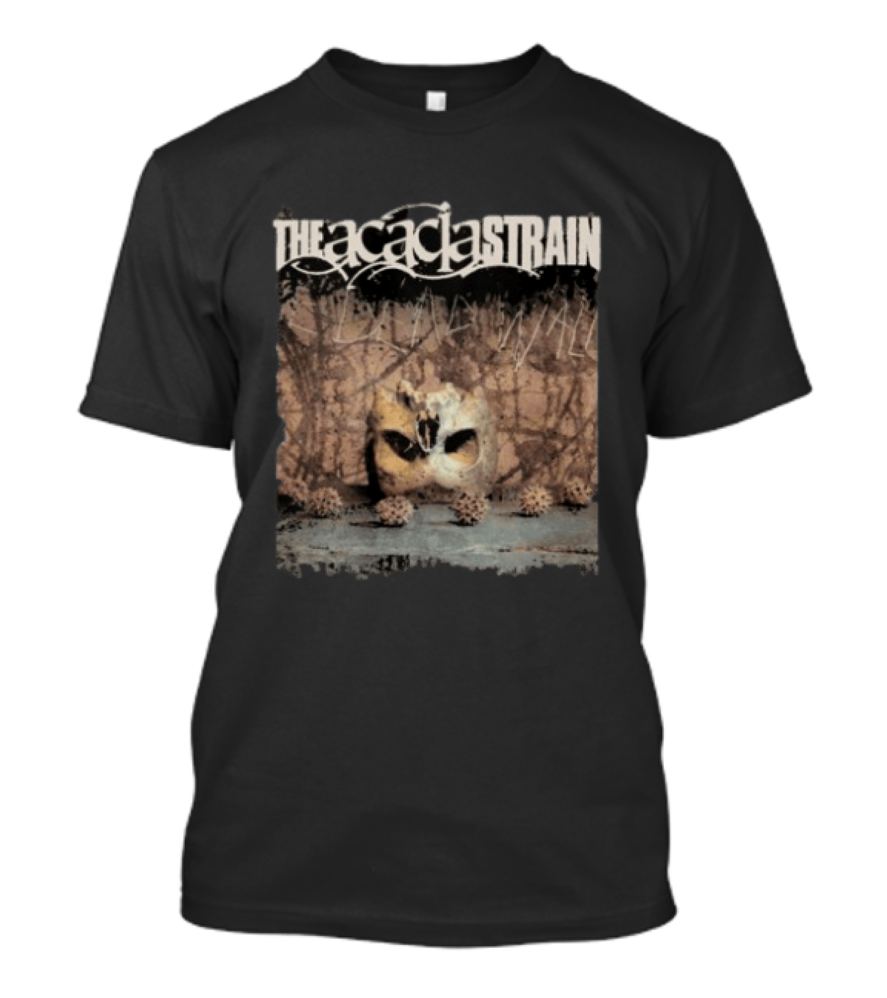 The Acacia Strain The Dead Walk Album Mask Skull Image T-Shirt