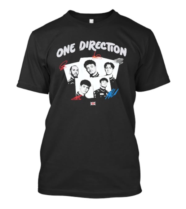 One Direction Band Portraits With Red And Blue Accents T-Shirt