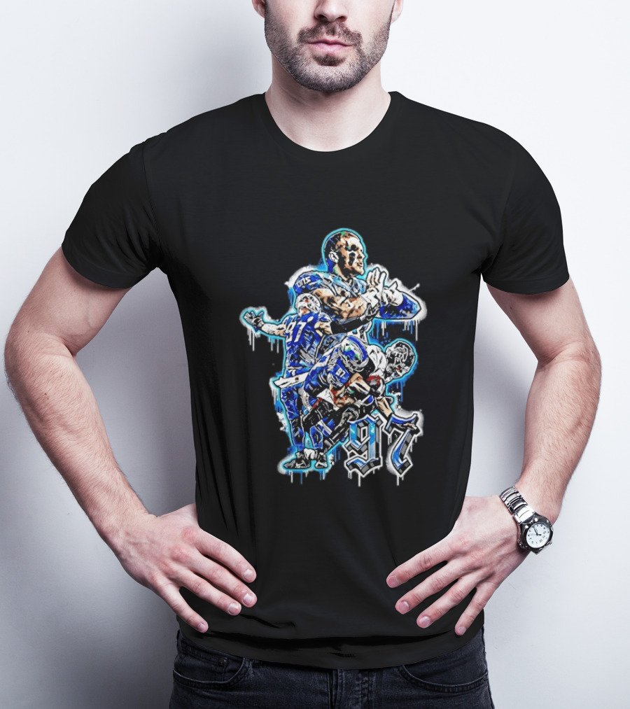 Aidan Hutchinson Detroit Lions 97 Defensive Highlights T-Shirt