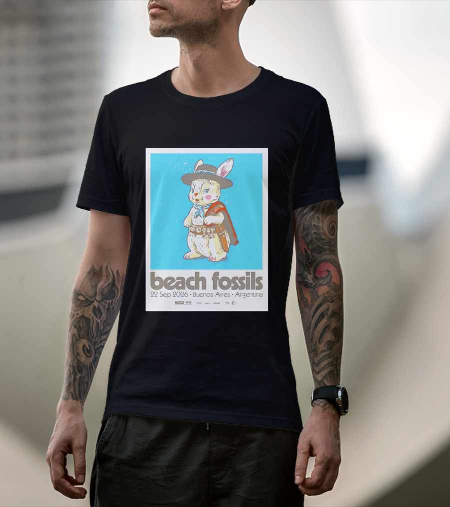 Beach Fossils 22 Sep 2026 Rabbit Poncho Buenos Aires Argentina T-Shirt