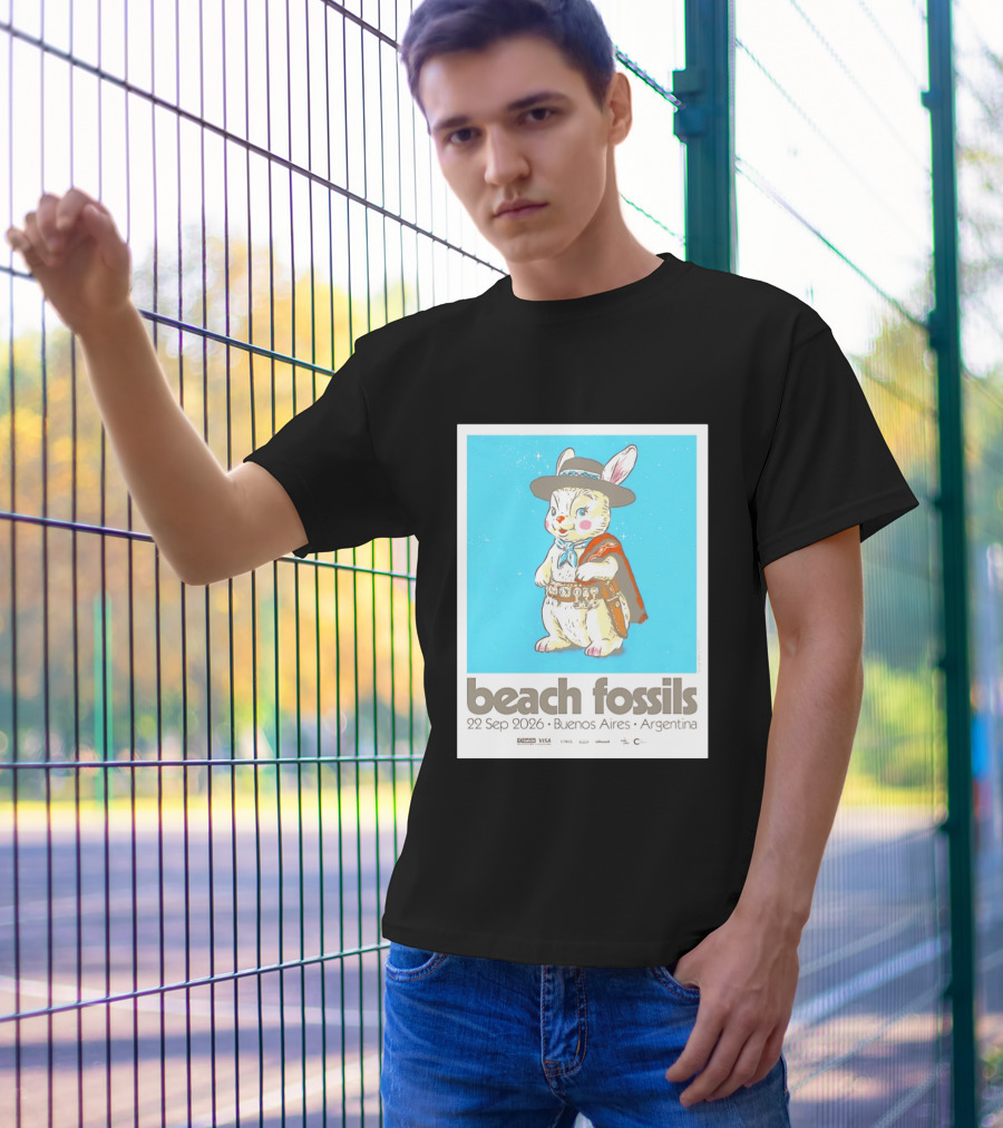Beach Fossils 22 Sep 2026 Rabbit Poncho Buenos Aires Argentina T-Shirt