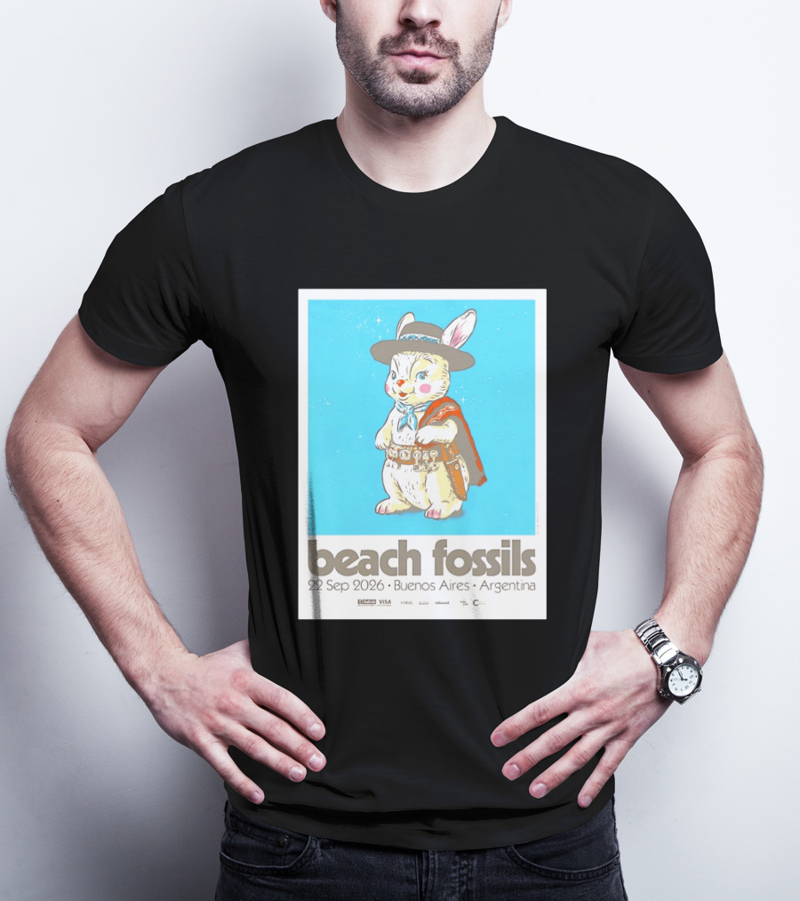 Beach Fossils 22 Sep 2026 Rabbit Poncho Buenos Aires Argentina T-Shirt