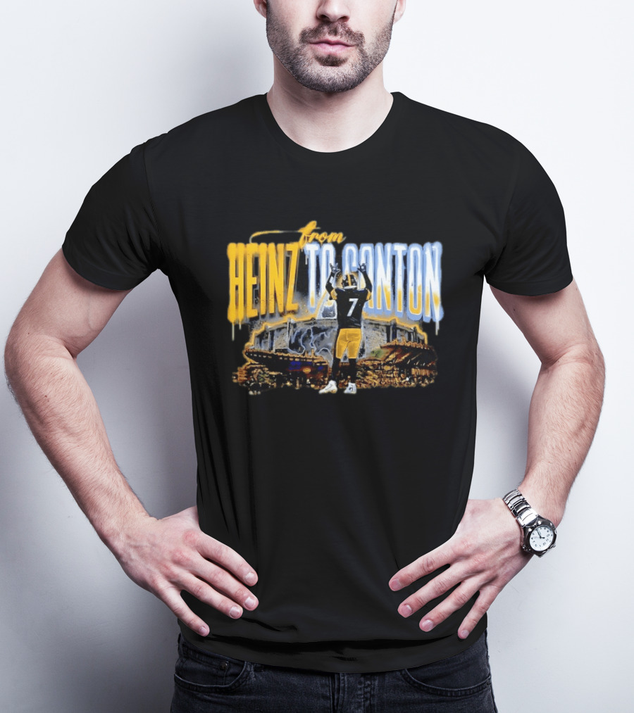 Ben Roethlisberger From Heinz To Canton Pittsburgh Steelers Journey #7 T-Shirt